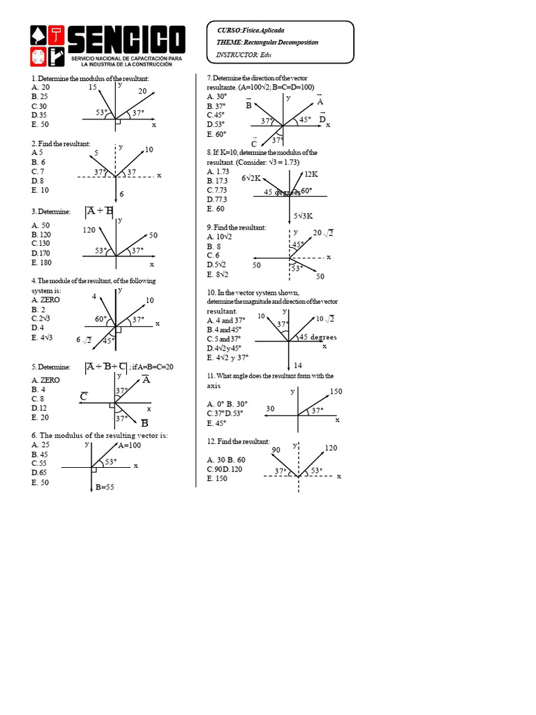 Vectors Rectangular Decomposition | PDF | Euclidean Vector | Geometry