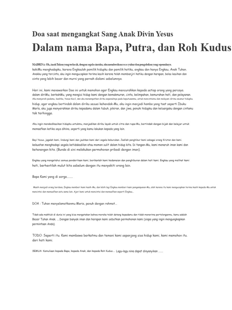Doa Angkat Anak Tuhan | PDF