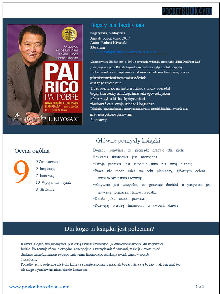 Bogaty Tata, Biedny Tata - Robert Kiyosaki | PDF