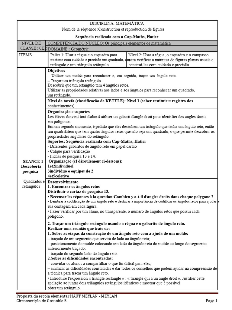 Geometria - Usar a régua graduada, o esquadro e o compasso | PDF | Círculo | Geometria