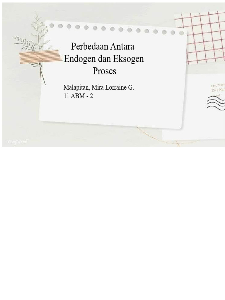 Perbedaan Proses Endogen dan Eksogen | PDF