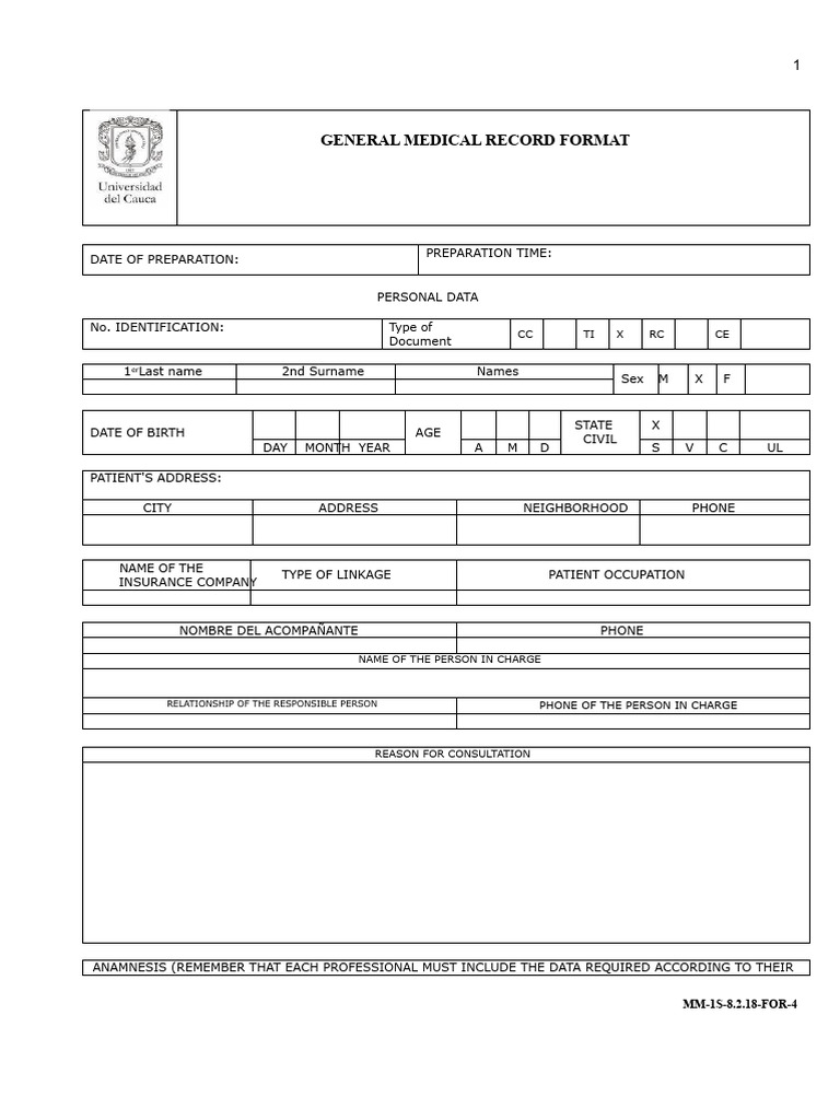 Clinical History Format | PDF | Medical Record | Medical Diagnosis
