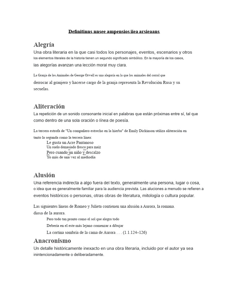 Definiciones y Ejemplos de Términos Literarios | PDF | Sonetos | Monólogo