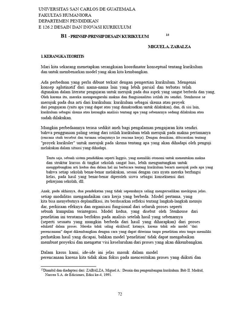 B1 - 03 Prinsip dan Karakteristik Desain Kurikulum | PDF