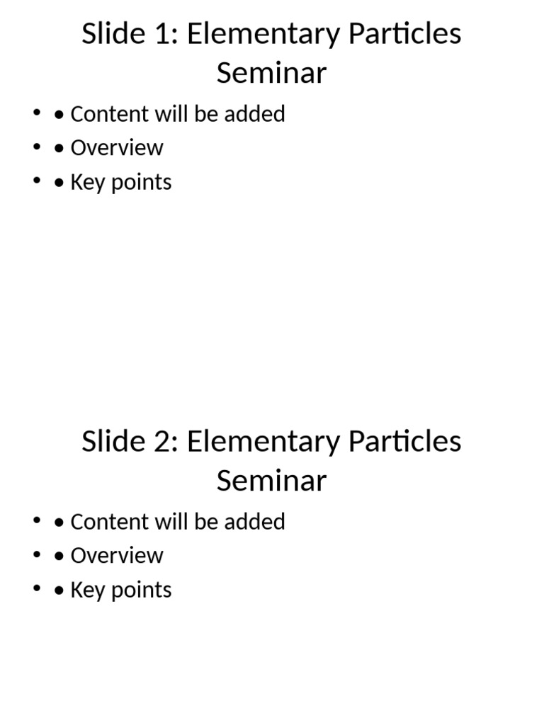 Elementary Particles Simple | PDF