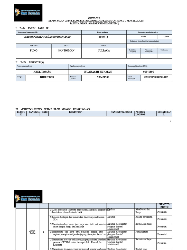 2024 Peta jalan untuk semester pertama pengelolaan_CETPRO_JAE | PDF