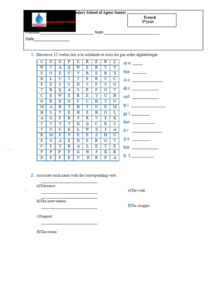 Solidarity Verbs and Concepts Exercise | PDF | Chess Theory | Chess