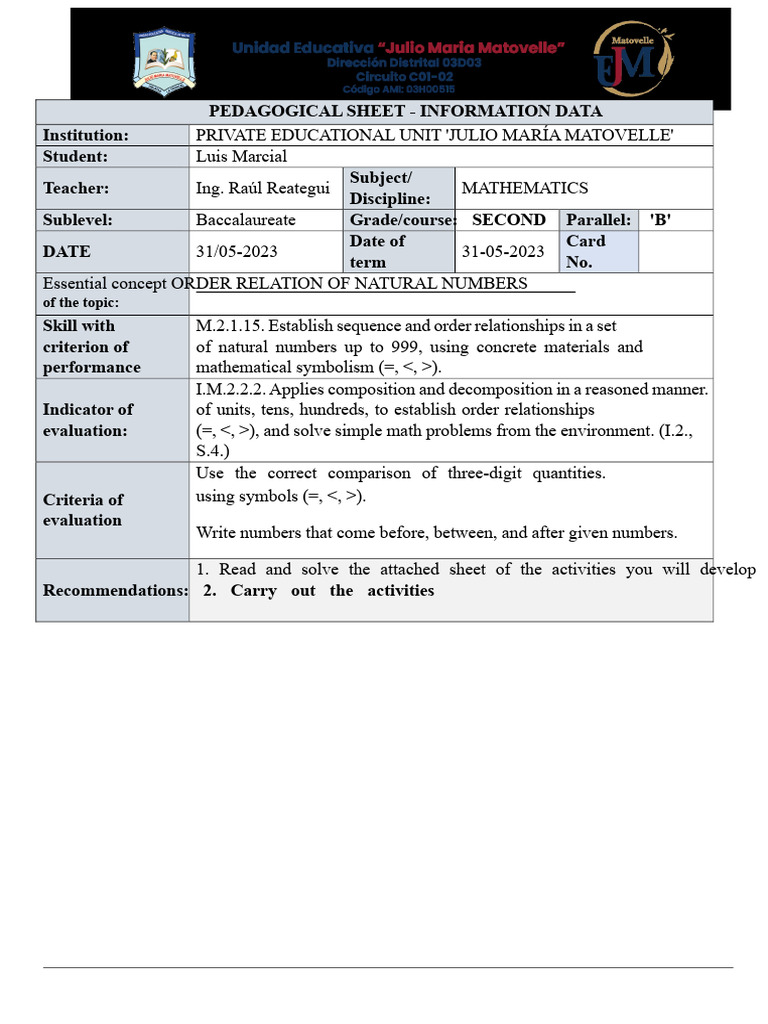 Order Relation | PDF | Natural Number | Mathematics