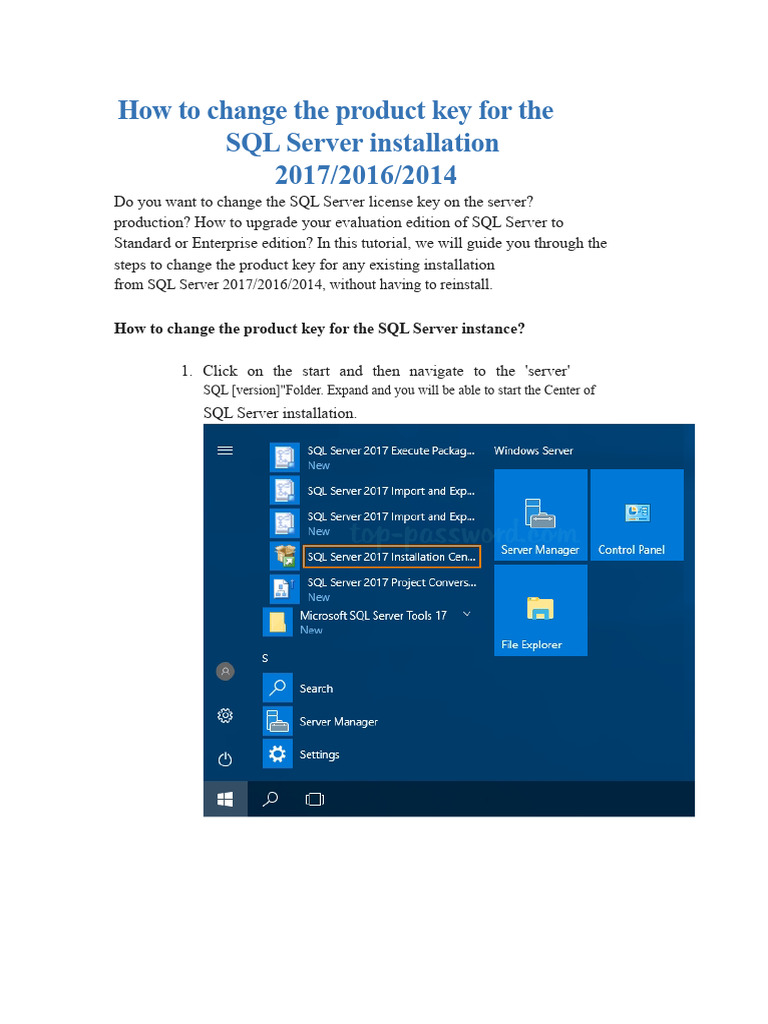 Evaluation Version of SQLServer Standard To Full Version | PDF