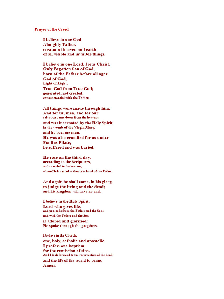 Creed Prayer | PDF