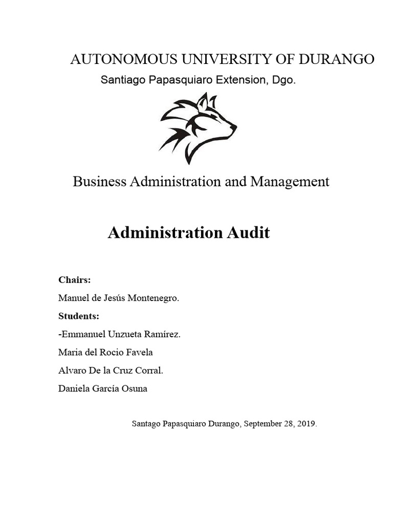 Example of Administrative Audit. | PDF | Audit