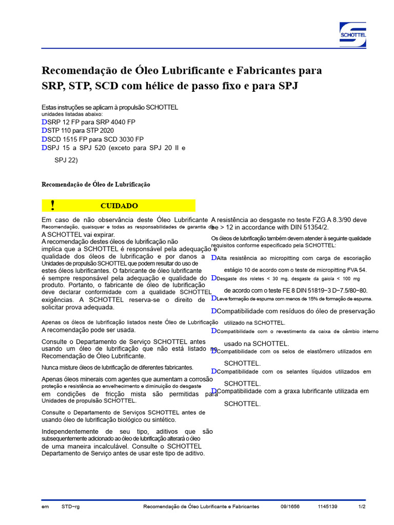 1145139 Recomendação de Lubrificante SRP | PDF