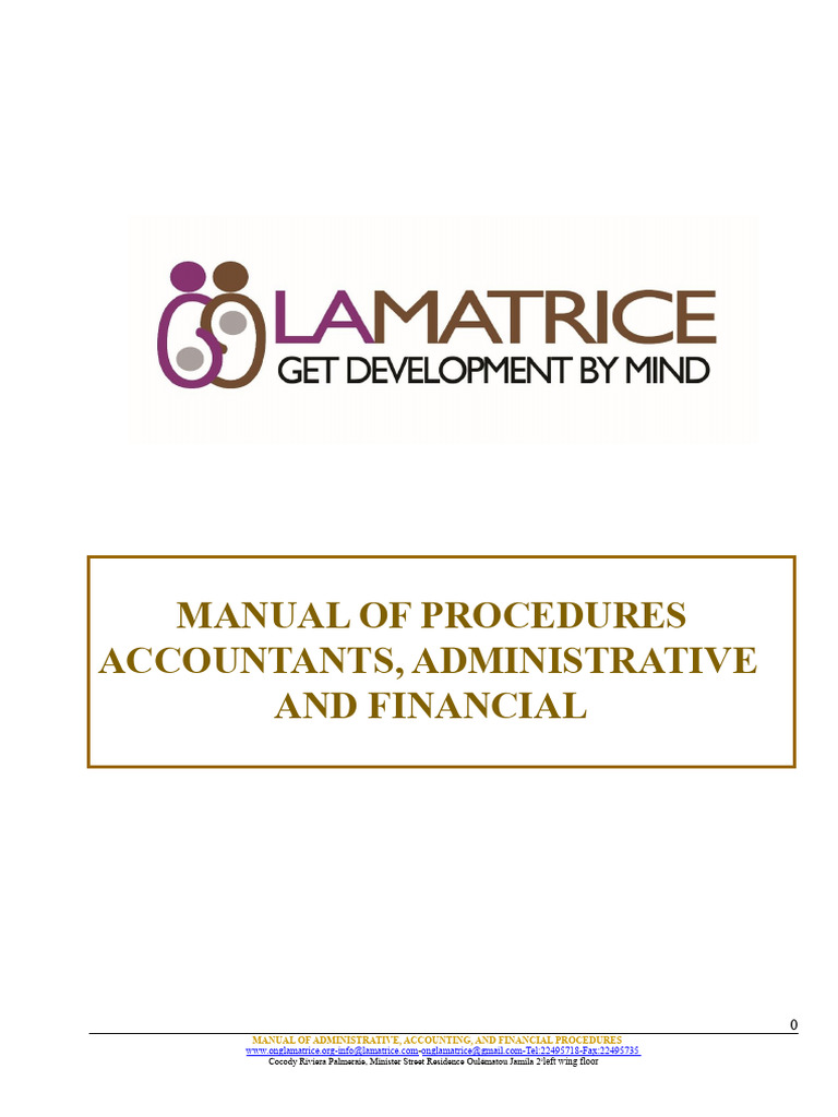 Administrative and Financial Procedures Manual | PDF | Budget | Expense