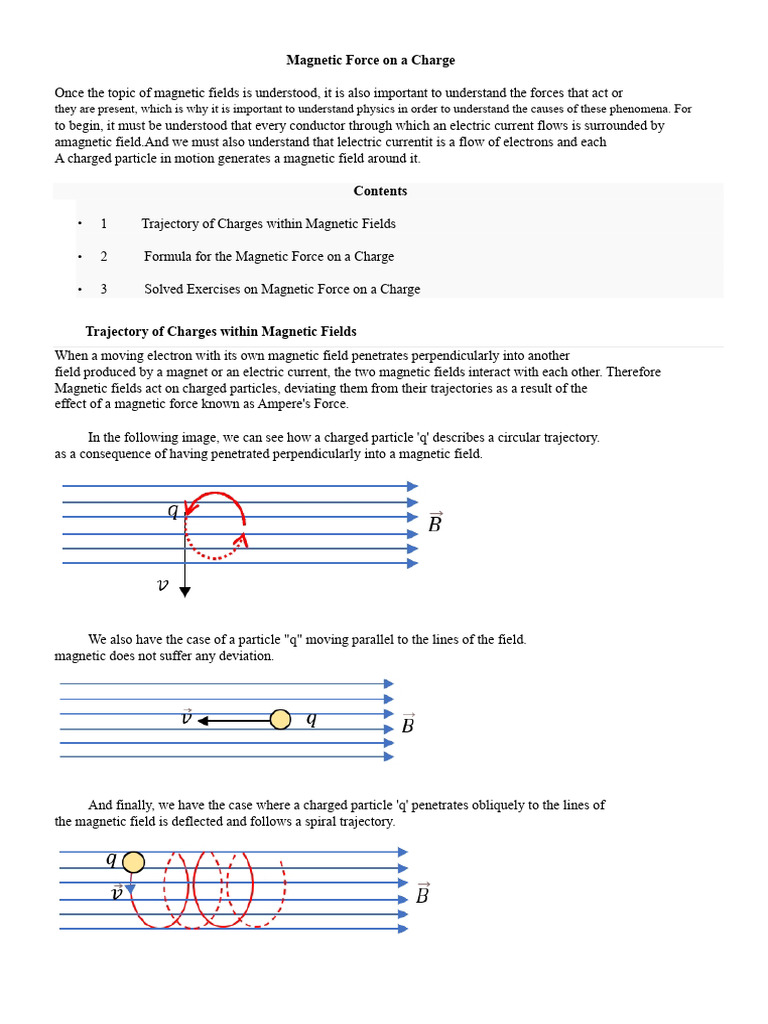 Magnetic Force | PDF | Magnetic Field | Force