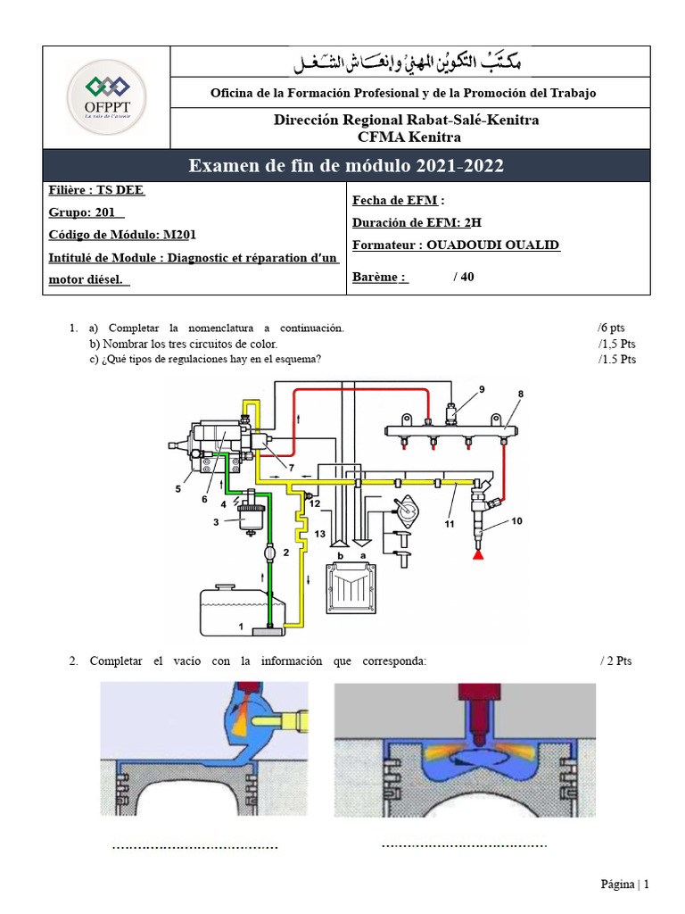 Efm M201 Motor Diésel | PDF | Motor diesel | Inyección de combustible