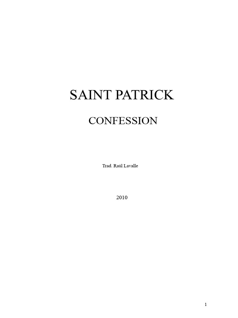 Saint Patrick. Confession | PDF | Saint Patrick | Jesus