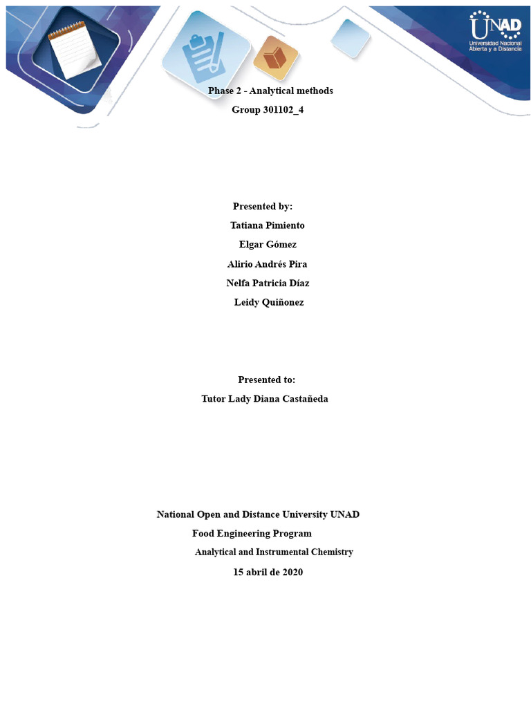 Unit 2 - Phase 2 - Analytical Methods1 | PDF | Lead | Analytical Chemistry