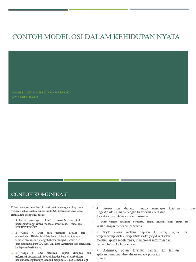 Contoh Model OSI dalam Kehidupan Sehari-hari | PDF