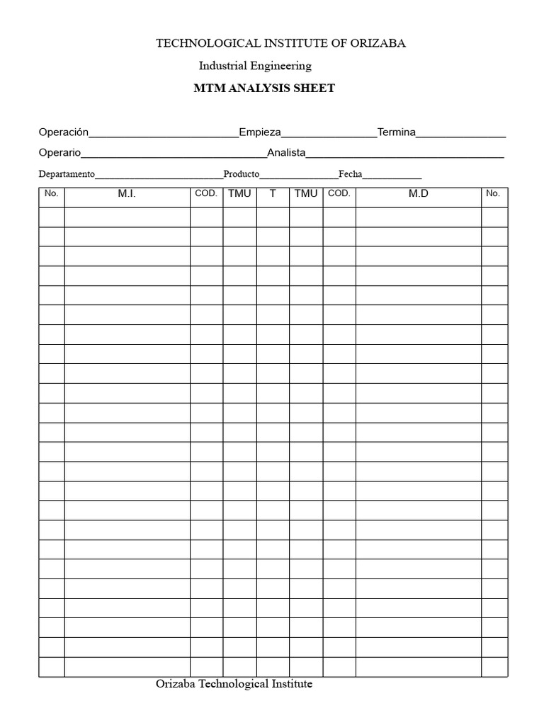 MTM Formats | PDF