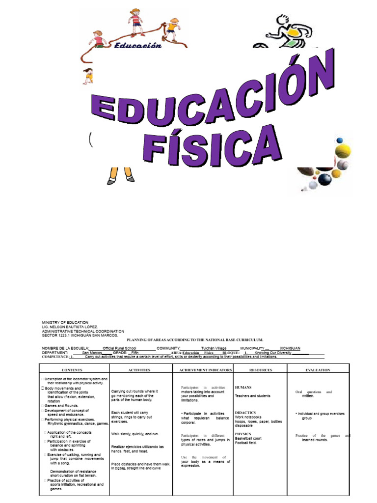 Fifth Grade Physical Education Plan | PDF