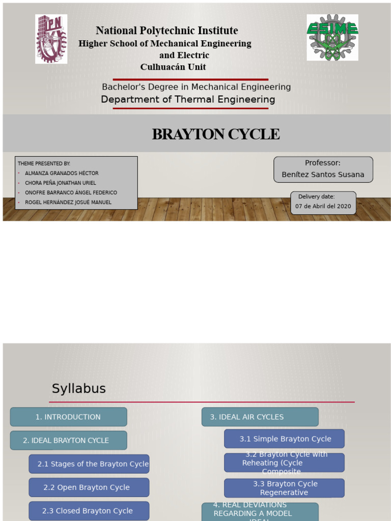 Understanding the Brayton Cycle in Engineering | PDF | Gases | Engines