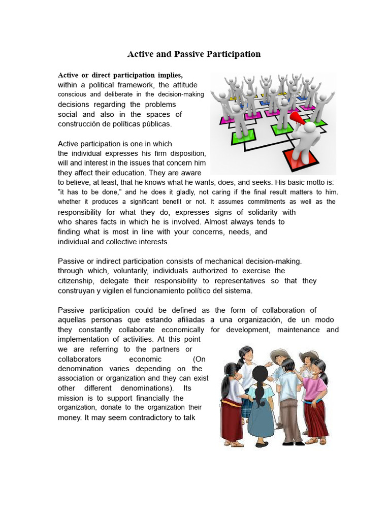 Active vs Passive Participation Explained | PDF | Cognition | Social ...