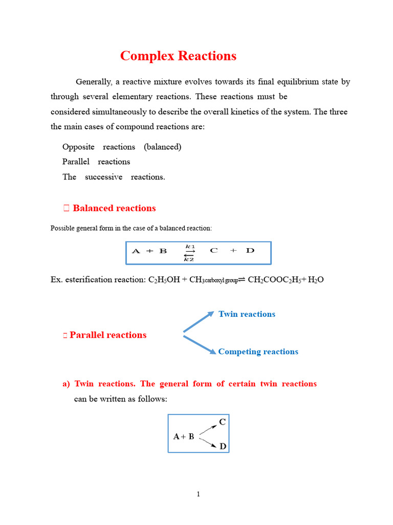Chapter 2 - Chemical Kinetics The Opposing Reactions | PDF | Chemical ...