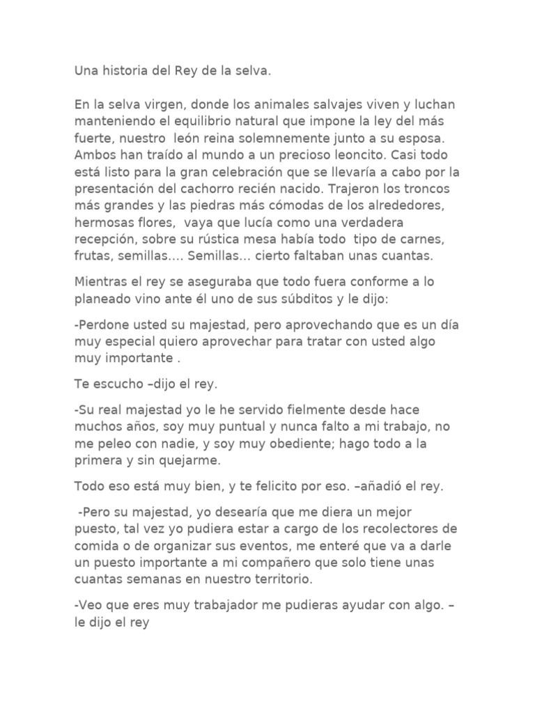 Lección del Rey de la Selva | PDF