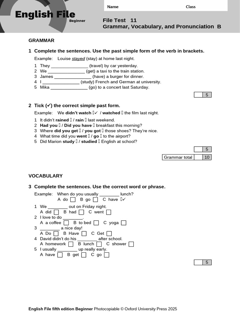 Ef5e Beg File Test 11b | PDF | English Language