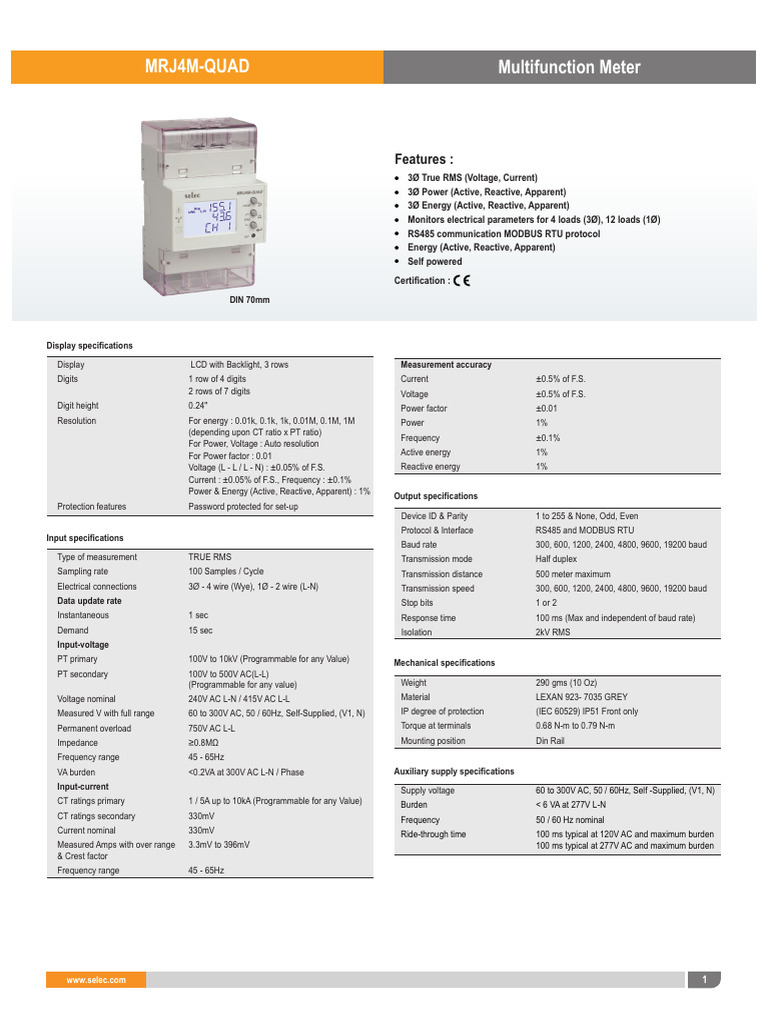 MRJ4M-QUAD_Datasheet | PDF | Alternating Current | Computer Engineering