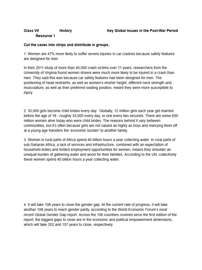 Key Global Issues. Exam Prep Resource | PDF | Arms Control | Gender Pay Gap