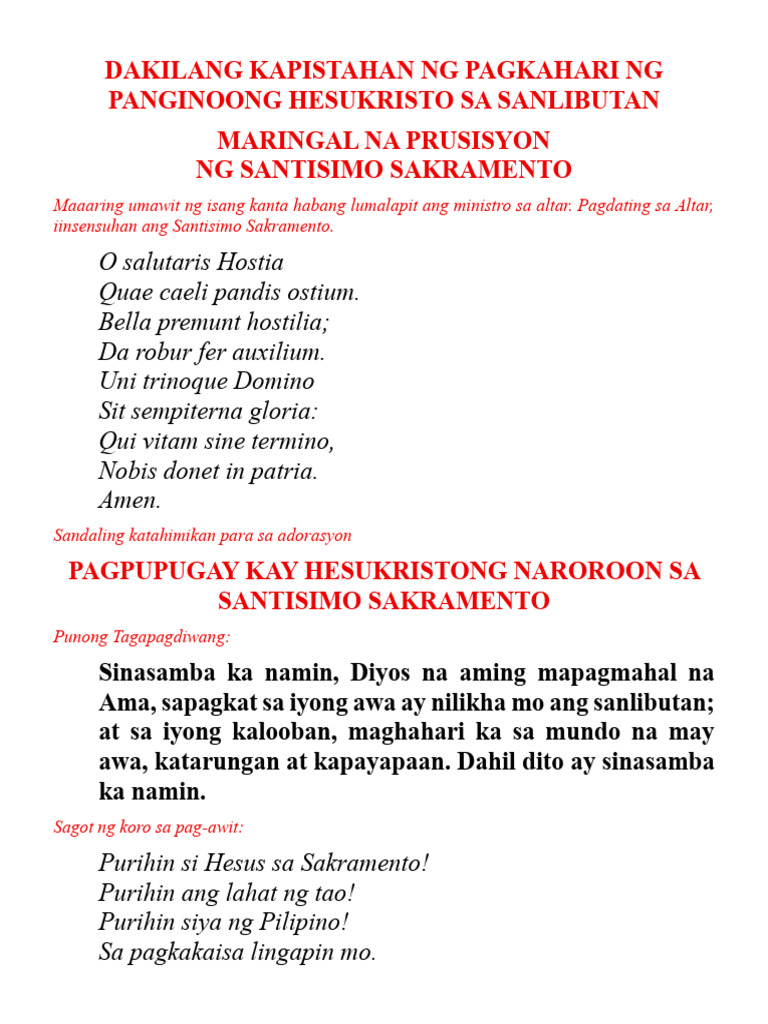Christ The King Procession | PDF