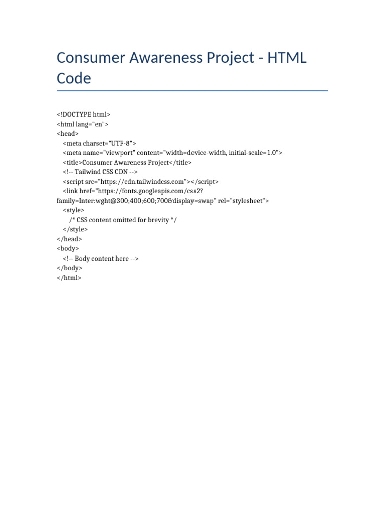 Consumer Awareness Project Code | PDF