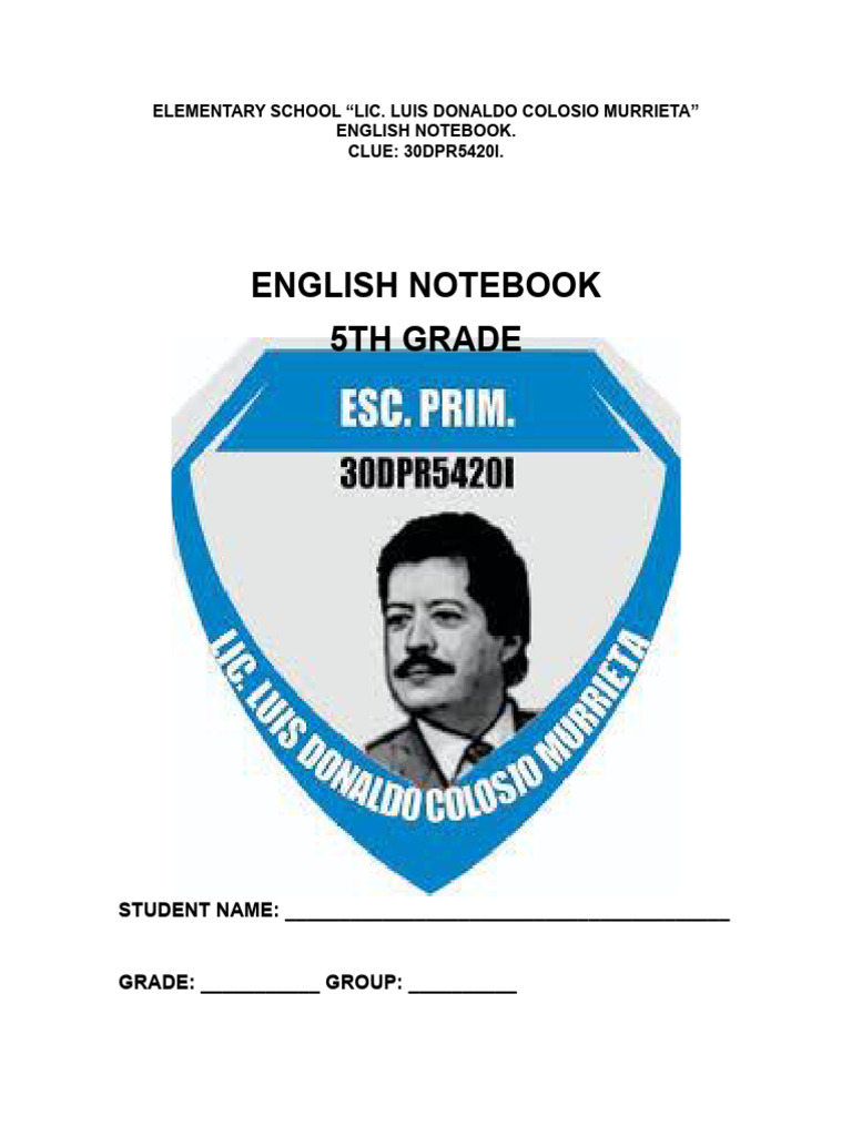 5th Grade English Notebook Template | PDF