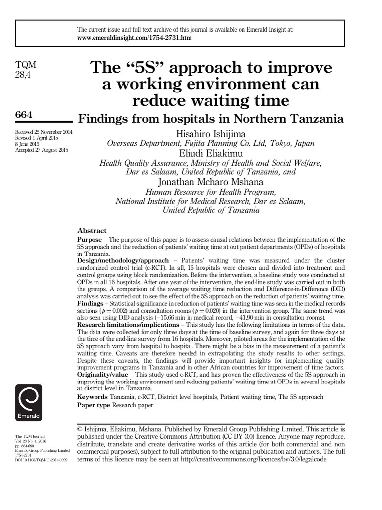 The "5S" Approach To Improve A Working Environment Can Reduce Waiting ...