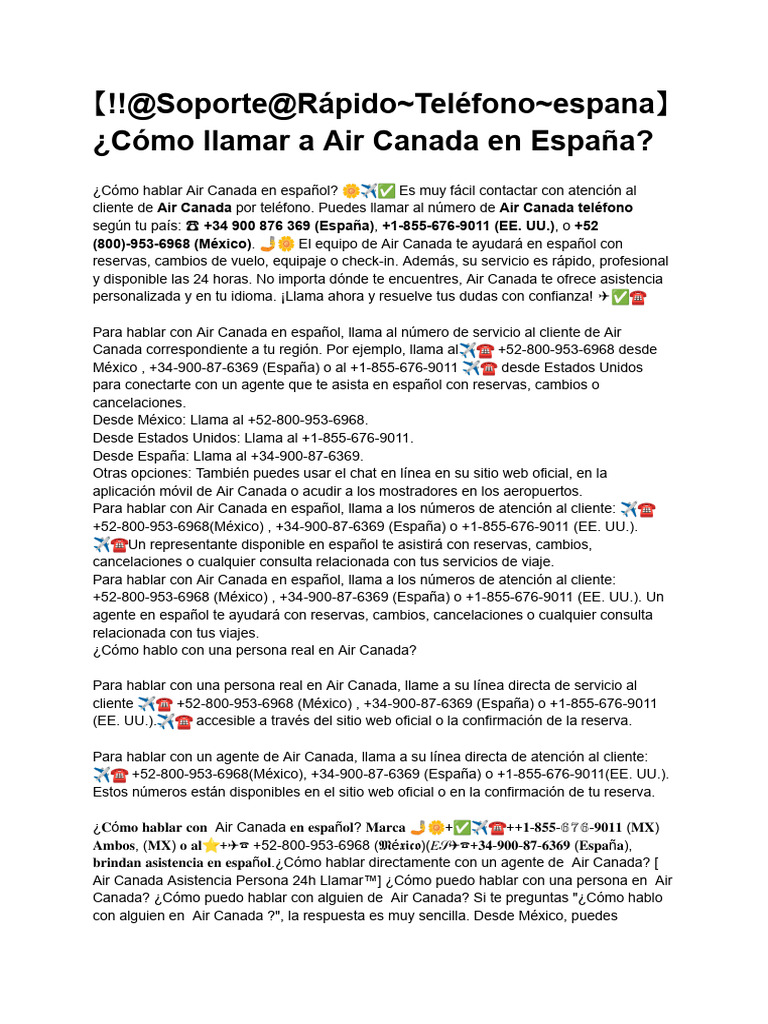 Aircanada Telefone Ss | PDF | Chat en linea | Teléfono