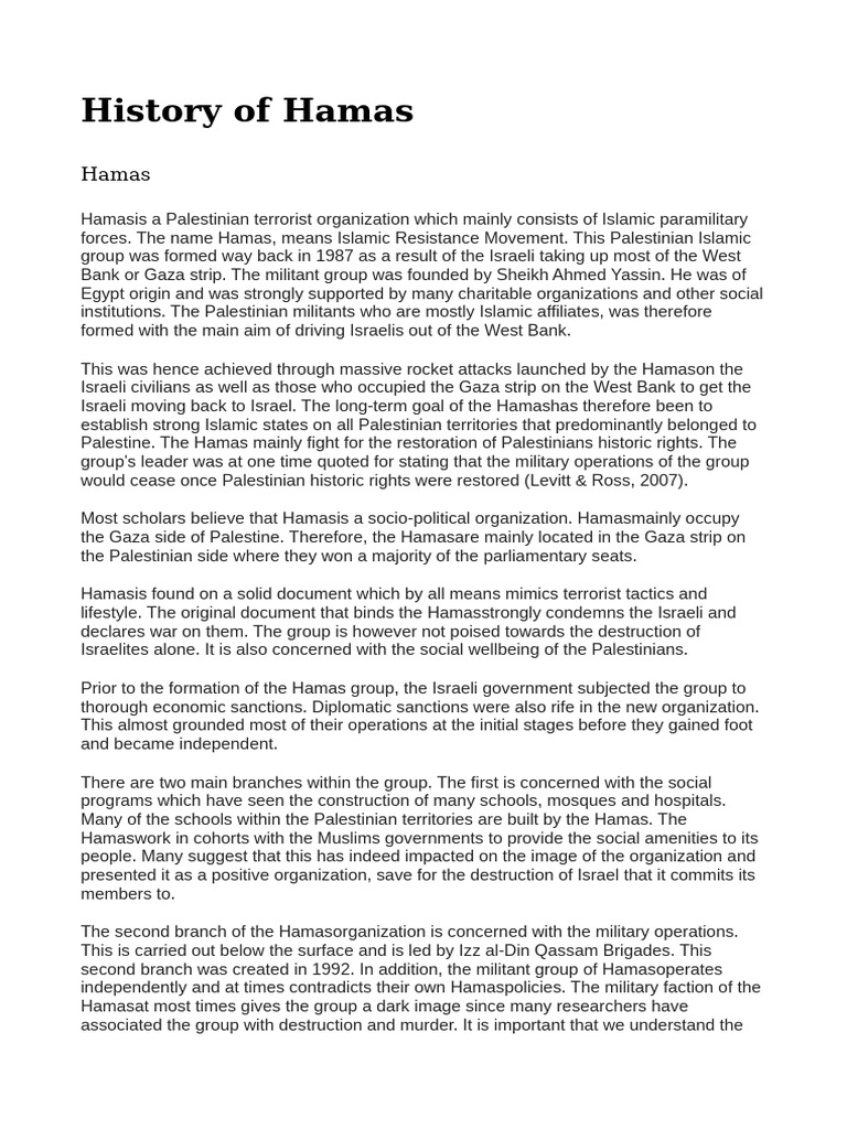 A General History of Hamas | PDF | Hamas | Gaza Strip