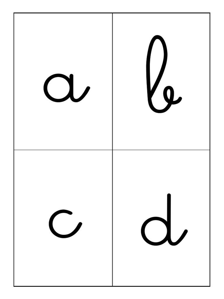 Alphabet Minuscule Cursive A6 4 Lettres Par Page | PDF