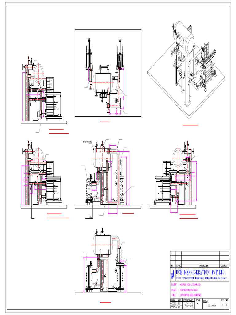 DCE-J-306-044-R0 CHW Piping Skid Drawing | PDF