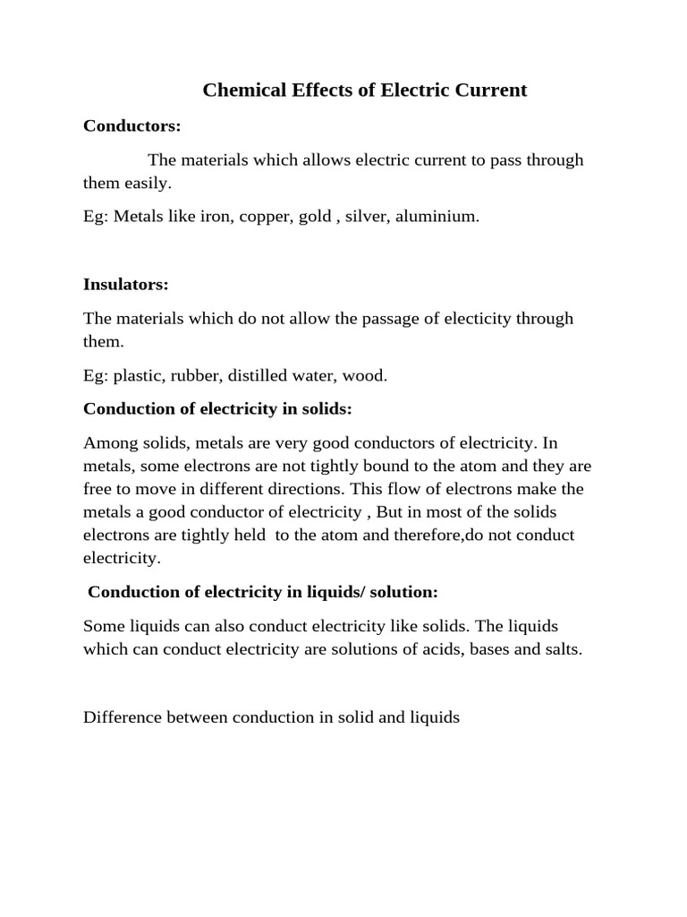 Class-8-Ch-Chemical Effects of Electric Current-Notes | PDF | Anode ...