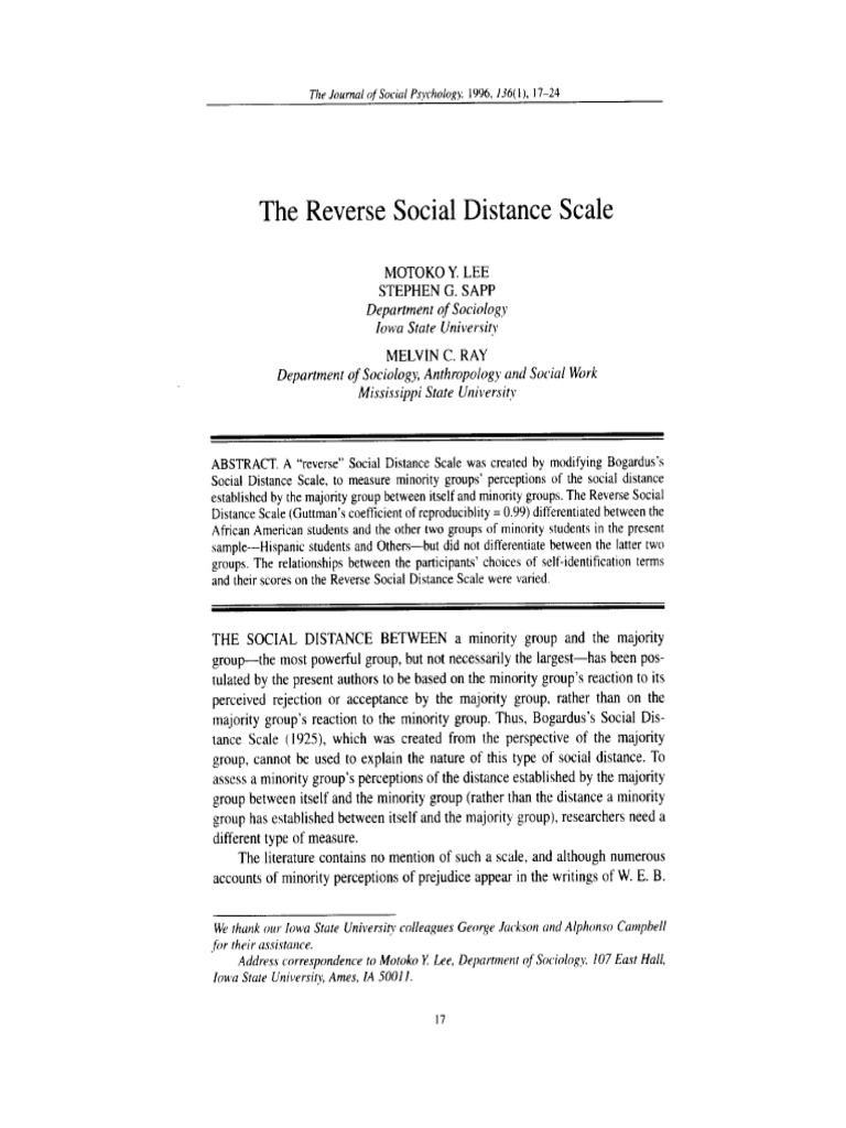 The Reverse Social Distance Sc | PDF