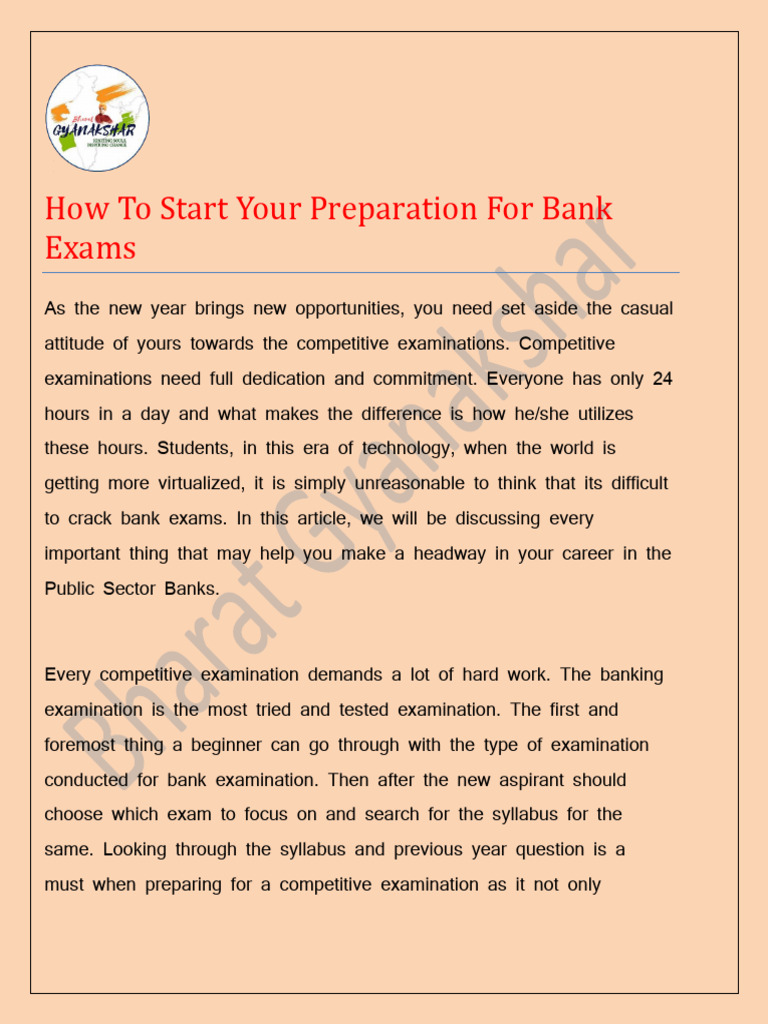 Bank Exam Preparation Strategies | PDF | Cognitive Psychology ...