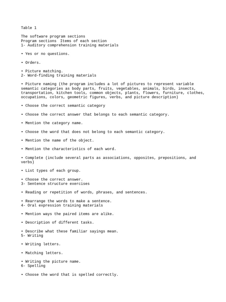Assessment Tables | PDF | Word | Semantics