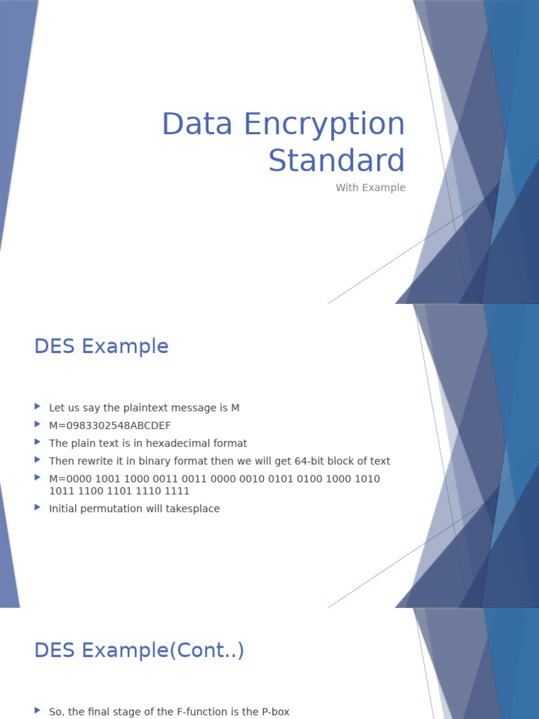 Data Encryption Standard: With Example | PDF