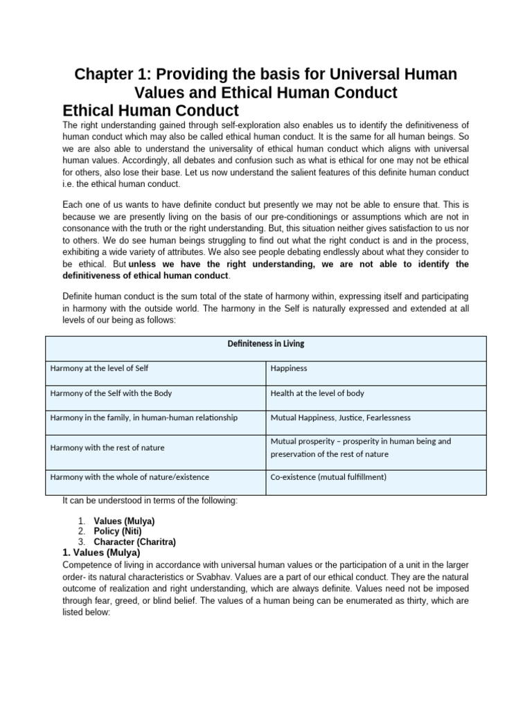 UHV_Unit-5 | PDF | Professional Ethics | Value (Ethics)