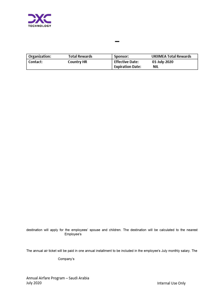 Annual Airfare Program - Saudi Arabia-Updated | PDF | Employment | Payroll