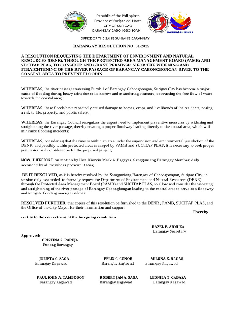 Denr Resolution | PDF | Flood | Physical Geography