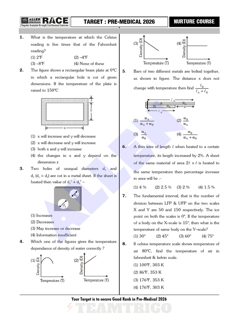 Thermal Physics Race | PDF | Temperature | Thermal Conduction
