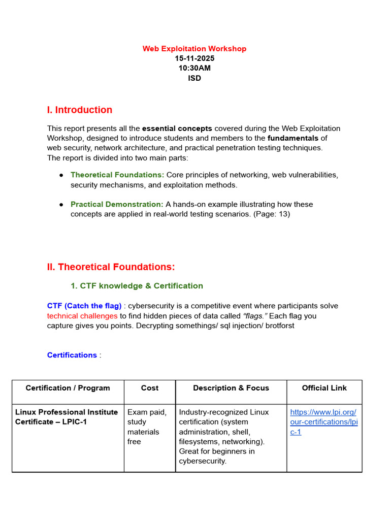 Web Exploitation Workshop Overview | PDF | Domain Name System ...