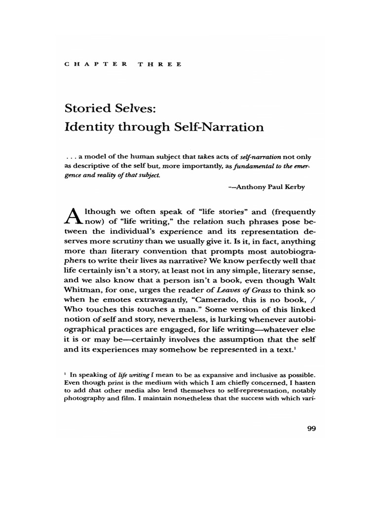 Narrative Identity and Self-Representation | PDF | Self | Memory